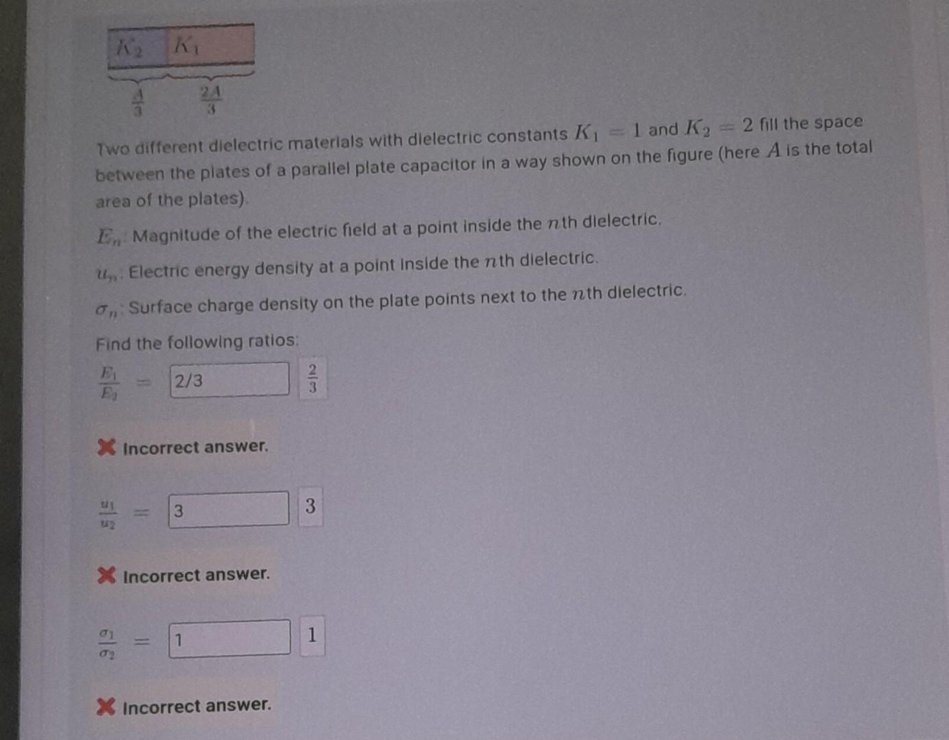 Solved Two different dielectric materials with dielectric | Chegg.com