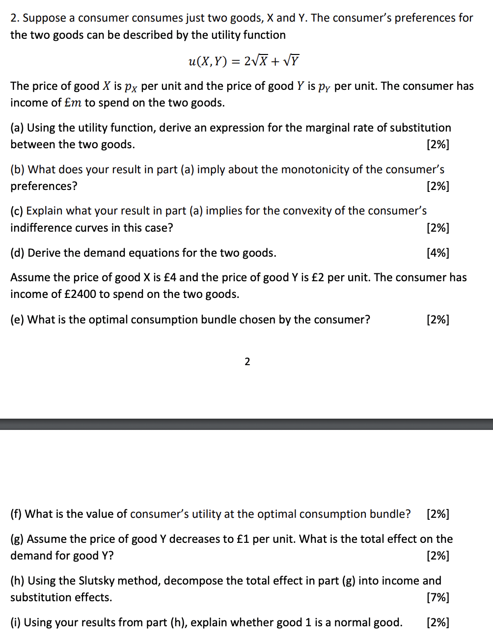 Solved Suppose a consumer consumes just two goods, x ﻿and Y. | Chegg.com