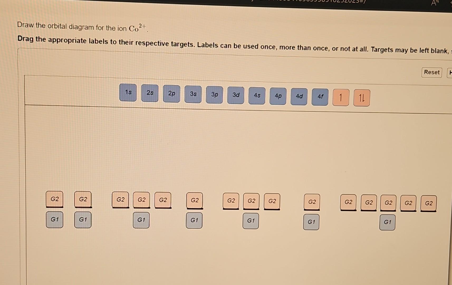 Solved Draw the orbital diagram for the ion Co2+. Drag the | Chegg.com
