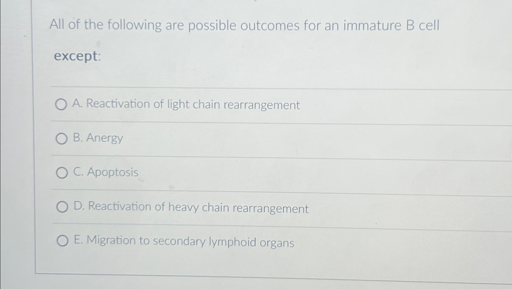 Solved All of the following are possible outcomes for an | Chegg.com
