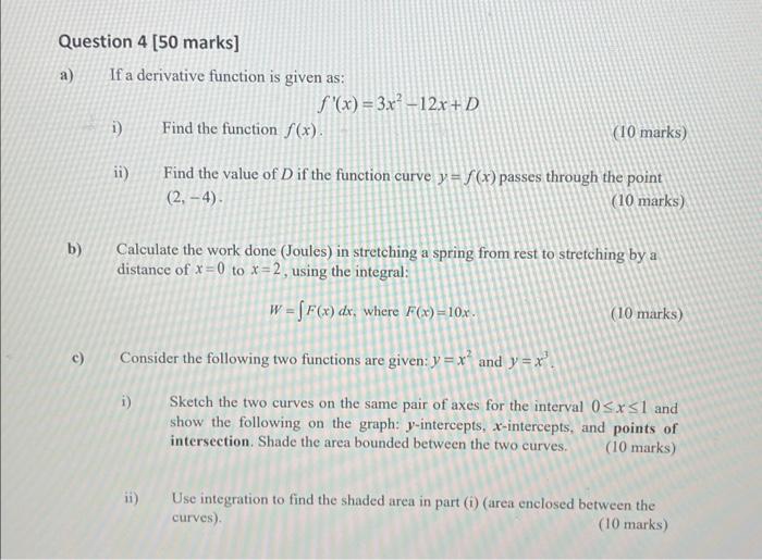 Solved A function is given as: f(x)=2x2+2x+6 i) Find the | Chegg.com
