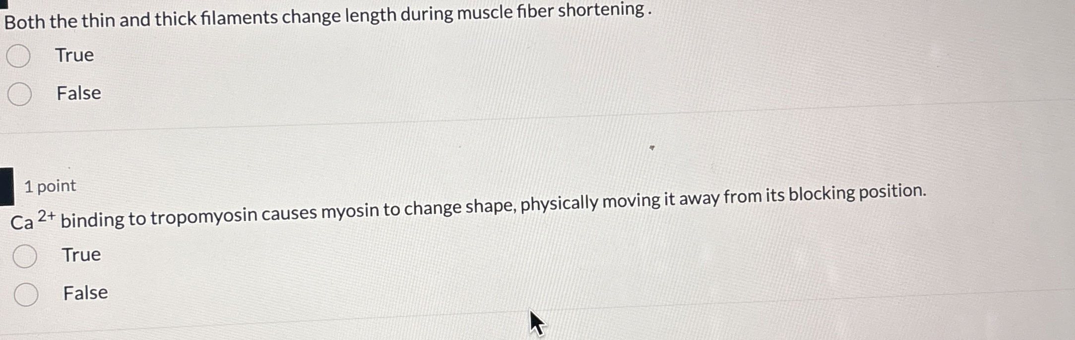 Solved Both the thin and thick filaments change length | Chegg.com