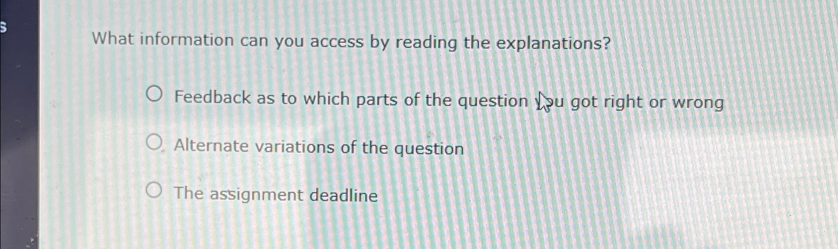 Solved What information can you access by reading the | Chegg.com