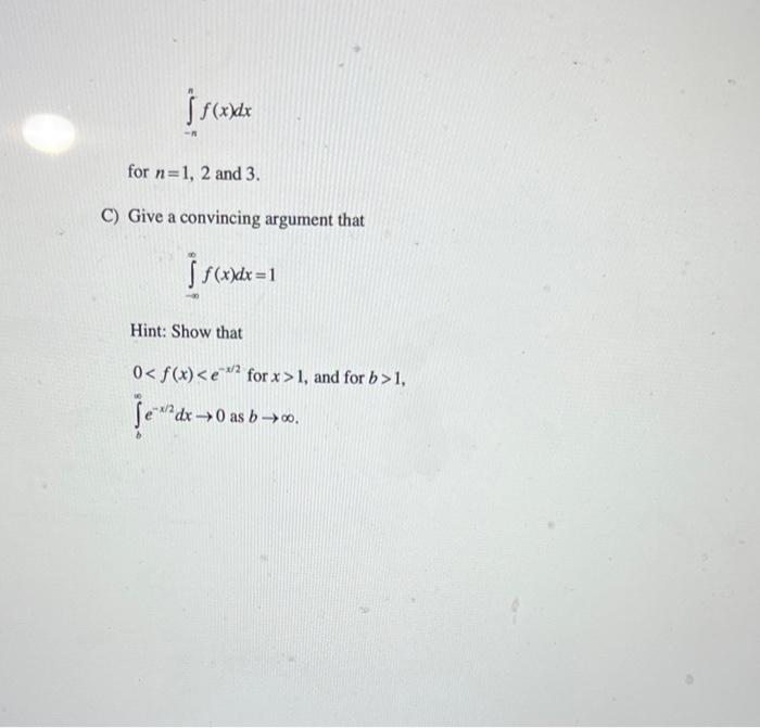 Solved This project involves improper integrals used in | Chegg.com