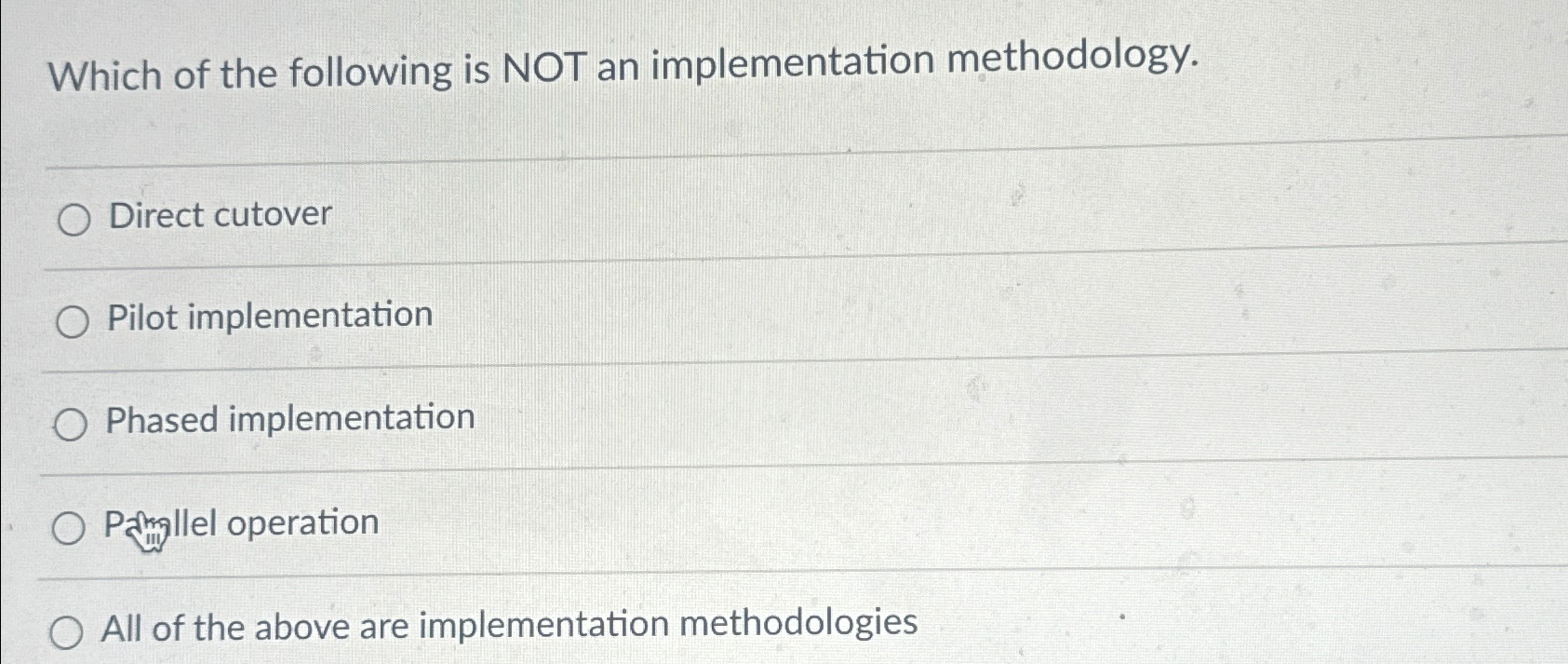 Solved Which of the following is NOT an implementation | Chegg.com