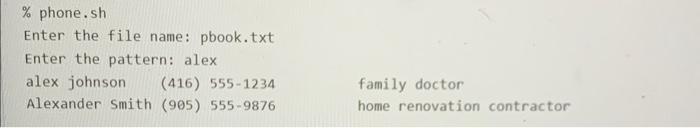 Solved Write a shell script named phone.sh that prompts the | Chegg.com