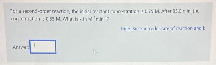 Solved For a first-order reaction, the initial reactant | Chegg.com