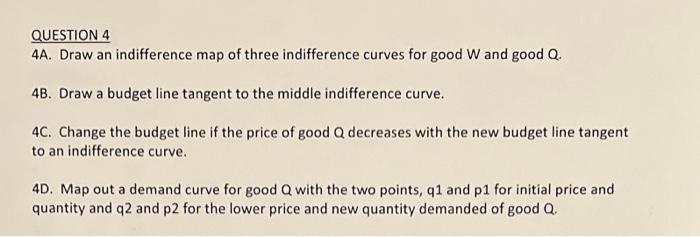 Solved QUESTION 4 4A. Draw an indifference map of three | Chegg.com