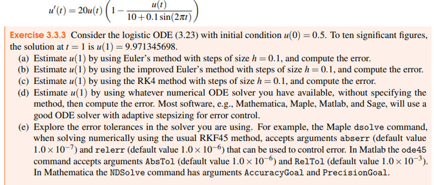 Solved Need help solving ode, and parts a, ﻿b and | Chegg.com