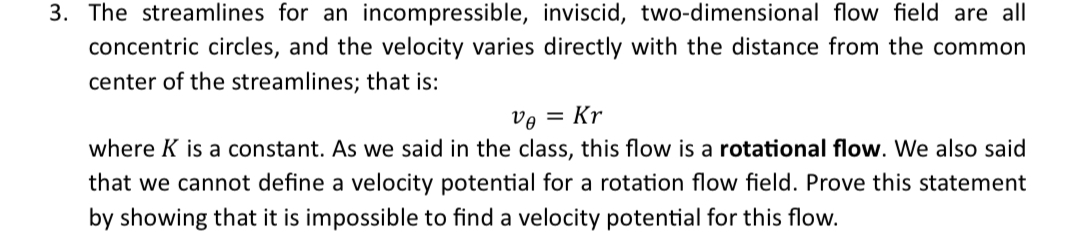 Solved The streamlines for an incompressible, inviscid, | Chegg.com