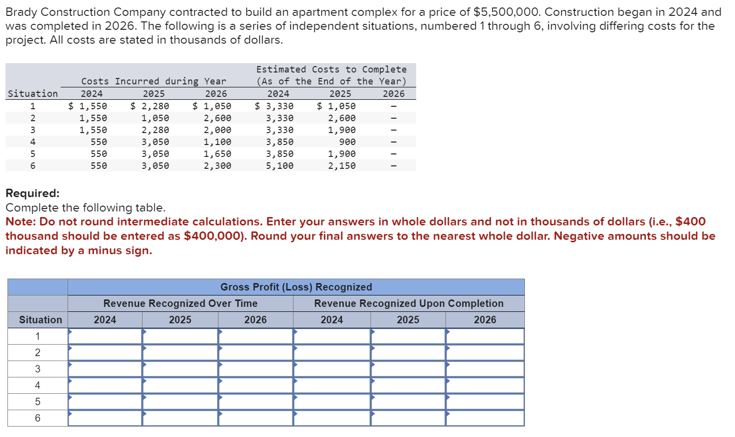 Solved Brady Construction Company contracted to build an | Chegg.com
