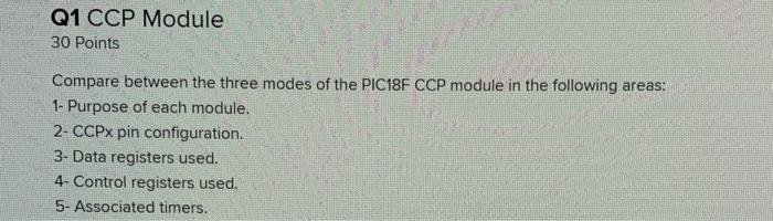 Solved Q1 CCP Module 30 Points Compare between the three | Chegg.com