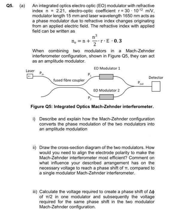 Solved An integrated optics electro optic (EO) modulator | Chegg.com