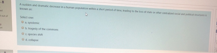 Solved A sudden and dramatic decrease in a human population | Chegg.com