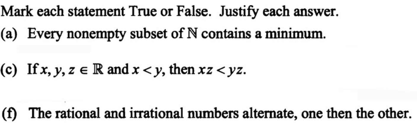 Solved Mark each statement True or False. Justify each | Chegg.com