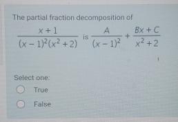 Solved The partial fraction decomposition | Chegg.com