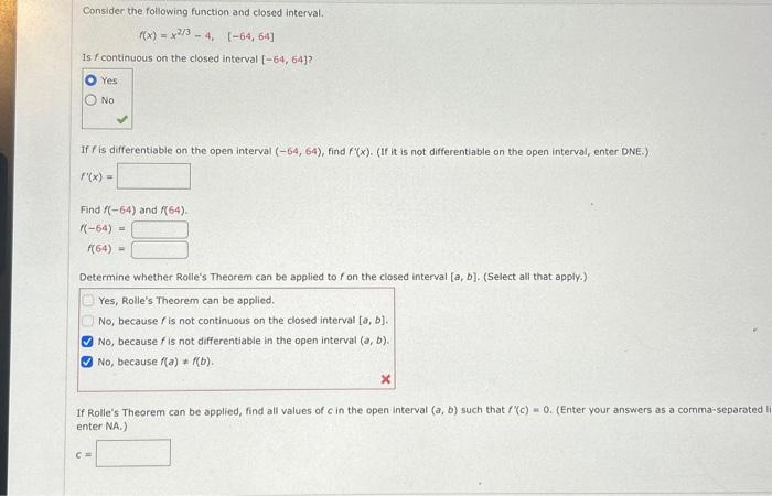 Solved Consider the following function and closed interval. | Chegg.com