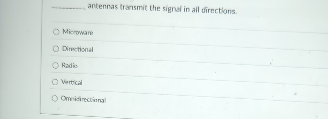 Solved q, ﻿antennas transmit the signal in all | Chegg.com