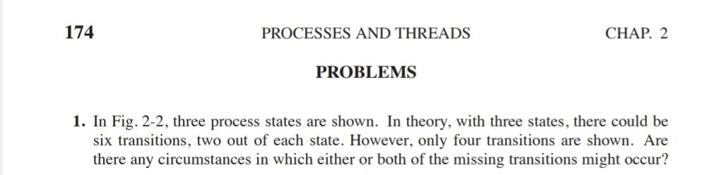 Solved 174PROCESSES AND THREADSCHAP. 2PROBLEMSIn Fig. 2-2, | Chegg.com