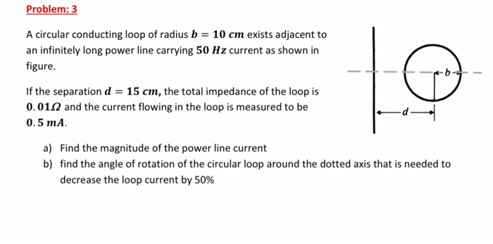 Solved Problem: 3 A circular conducting loop of radius b = | Chegg.com