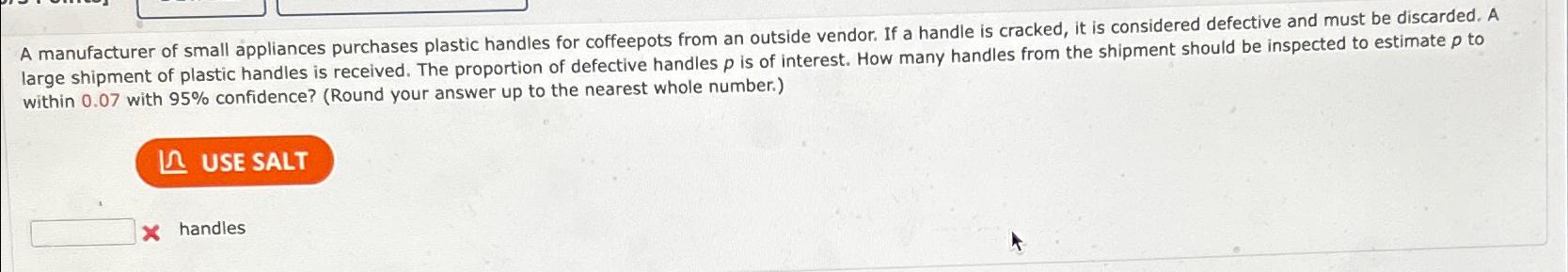 Solved A manufacturer of small appliances purchases plastic | Chegg.com
