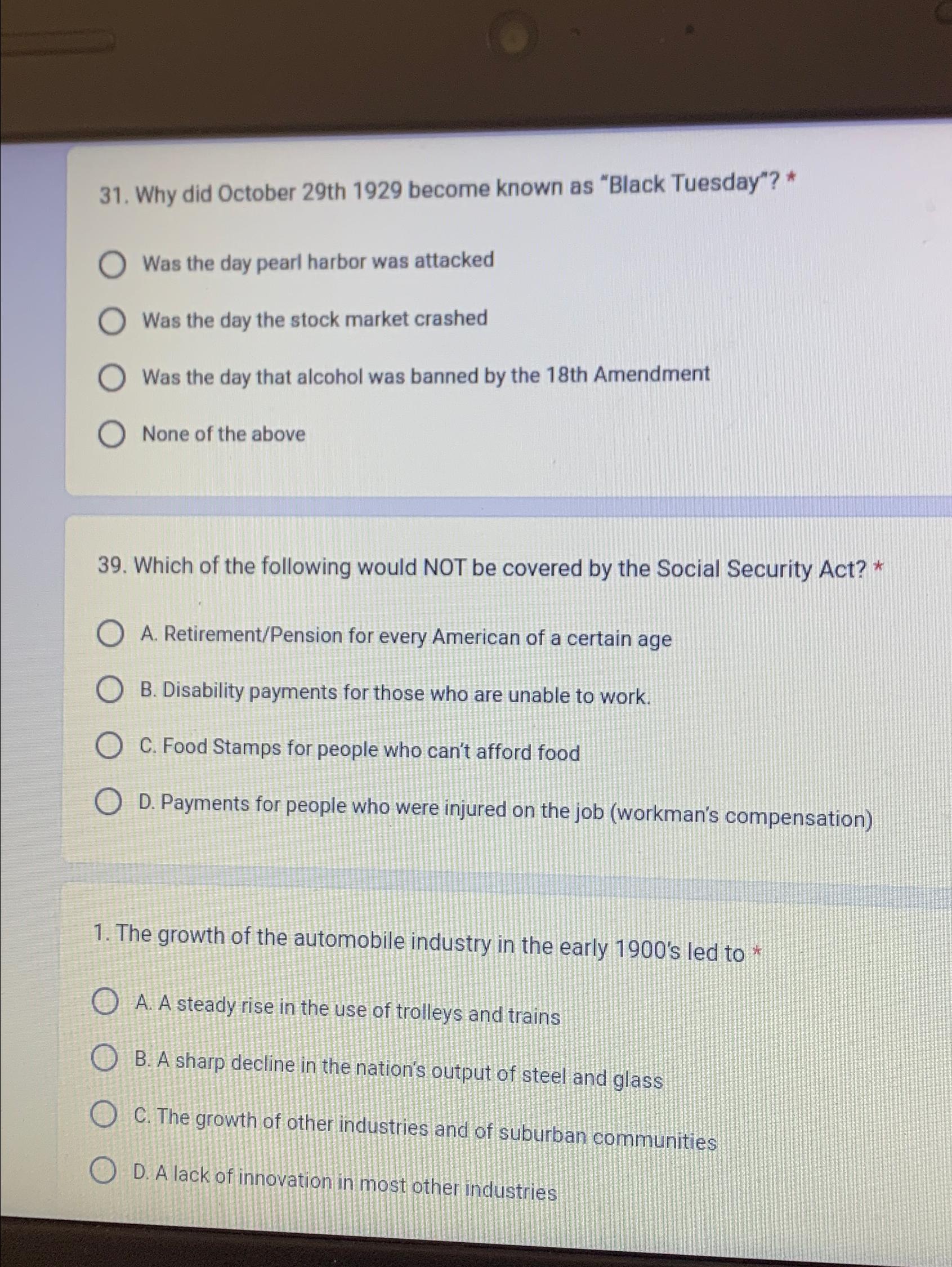 Solved Why did October 29th 1929 ﻿become known as "Black | Chegg.com