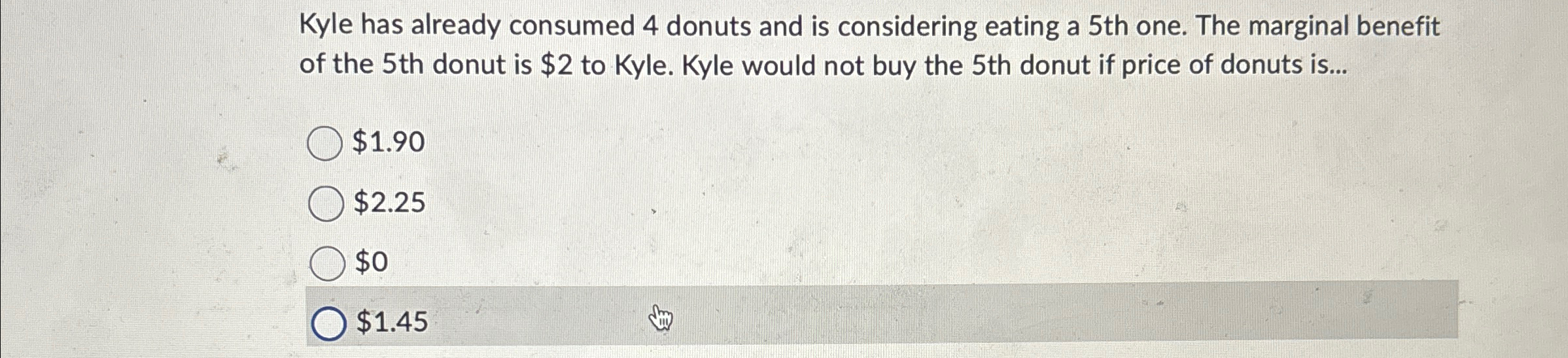 Solved Kyle has already consumed 4 ﻿donuts and is | Chegg.com