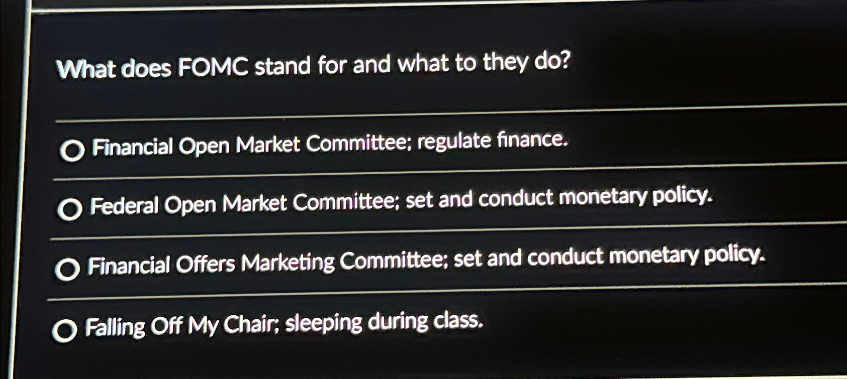 Solved What does FOMC stand for and what to they | Chegg.com