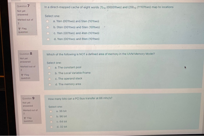 (Solved) : Question 7 Direct Mapped Cache Eight Words 1 10 00001two 29 ... (Solved) : Question 7 Direct Mapped Cache Eight Words 1 10 00001two 29 ...