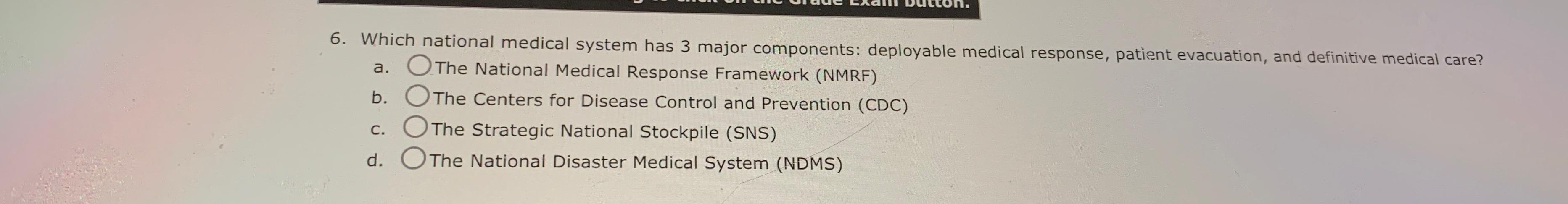 Which national medical system has 3 ﻿major | Chegg.com