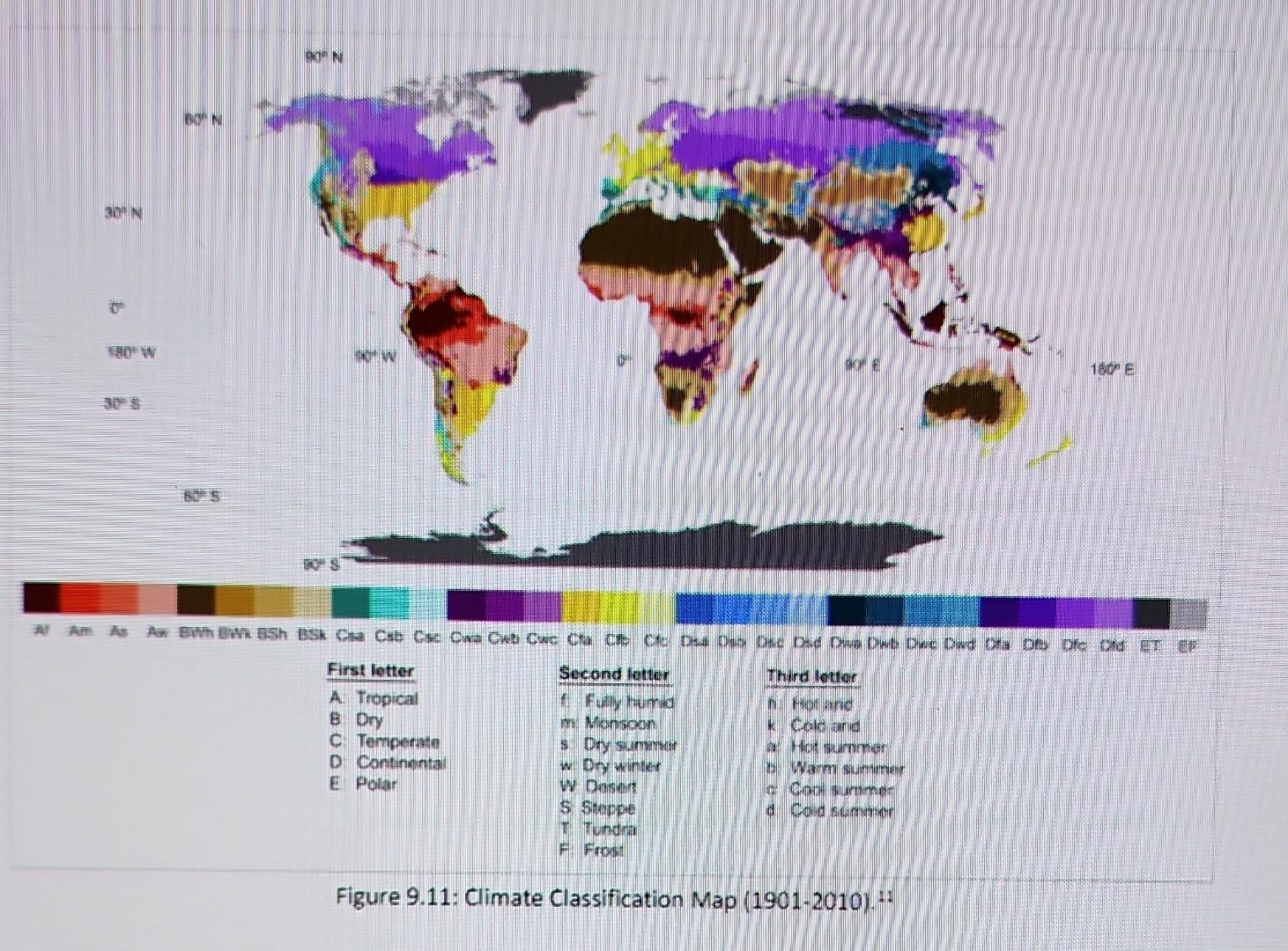 Solved Figure 9.11: Climate Classification Map | Chegg.com