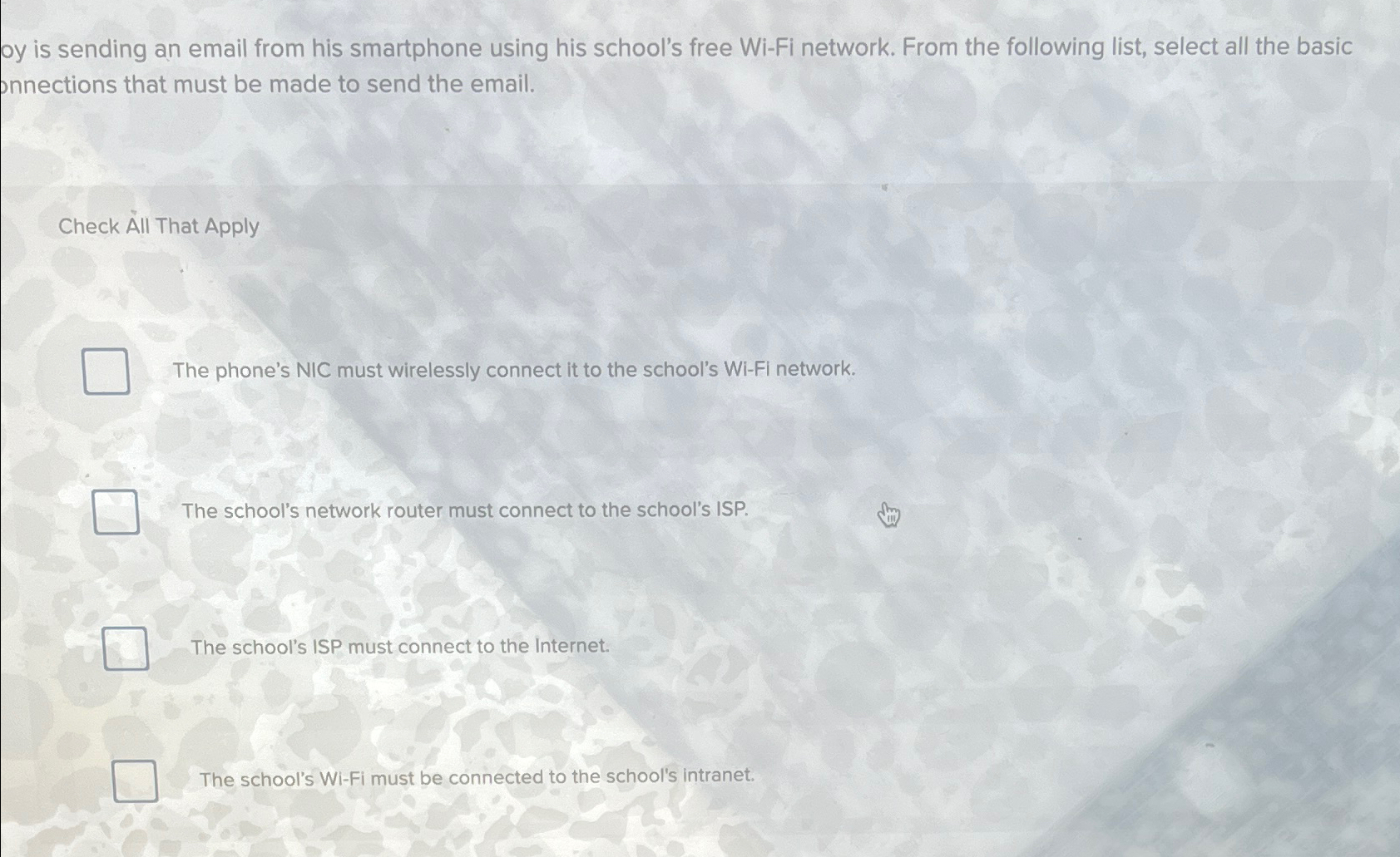 Solved oy is sending an email from his smartphone using his | Chegg.com