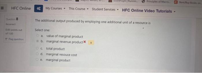 Solved The additional output produced by employing one | Chegg.com