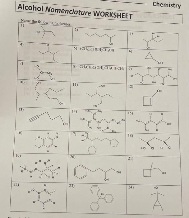Solved Alcohal ni- | Chegg.com