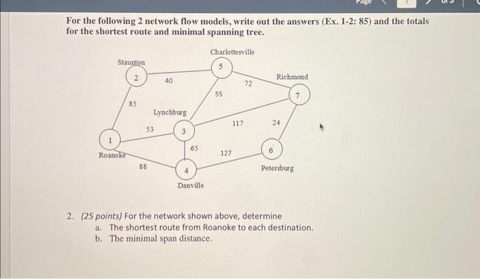 Solved For the following 2 network flow models, write out | Chegg.com