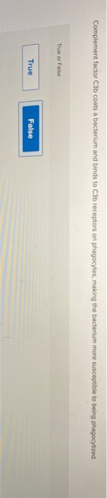 Solved Complement factor C3b coats a bacterium and binds to | Chegg.com