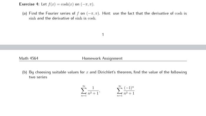 Solved Exercise 4: Let f(x) = cos(x) on (-7,7). (a) Find the | Chegg.com Solved Exercise 4: Let f(x) = cos(x) on (-7,7). (a) Find the | Chegg.com