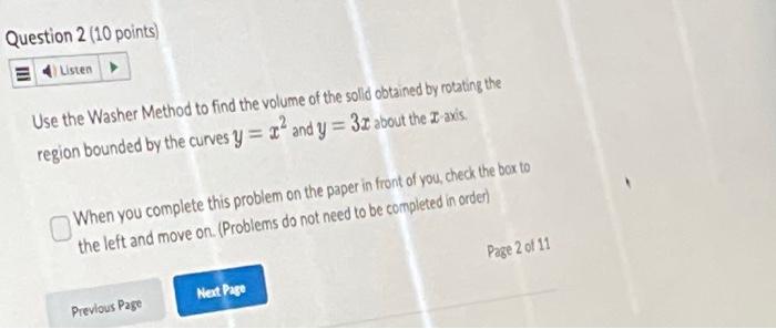 Solved Use the Washer Method to the of the obtained by | Chegg.com