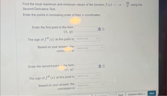 Solved Find the local maximum and minimum values of the | Chegg.com