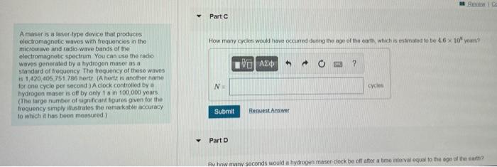 Solved A maser is a laser-type device that produces | Chegg.com