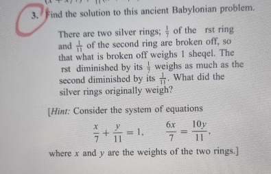 Solved Find the solution to this ancient Babylonian | Chegg.com
