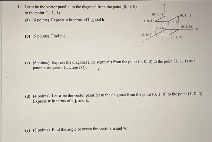 Solved (b) (5 points) Find ∣u∣. (c) (6 points) Express the | Chegg.com