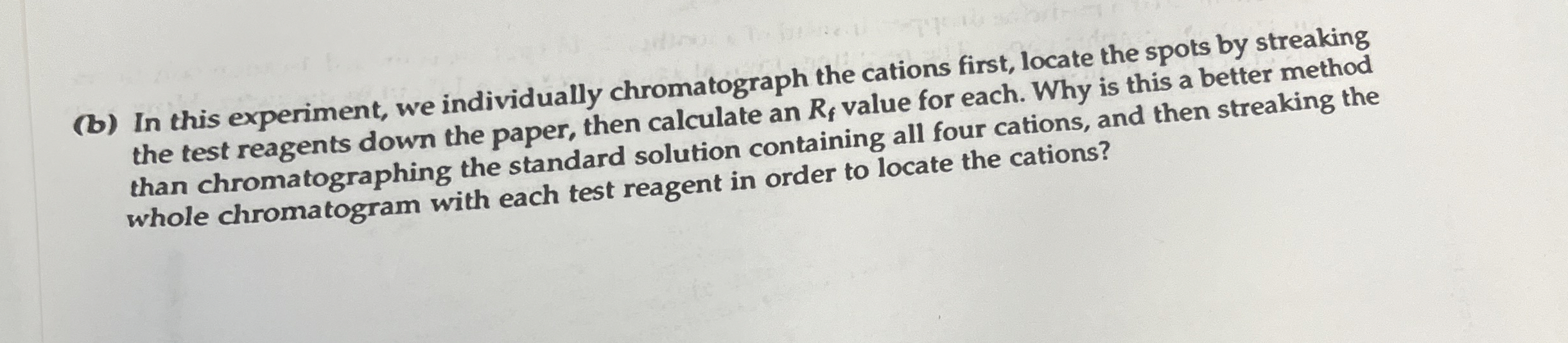 Solved (b) ﻿In this experiment, we individually | Chegg.com