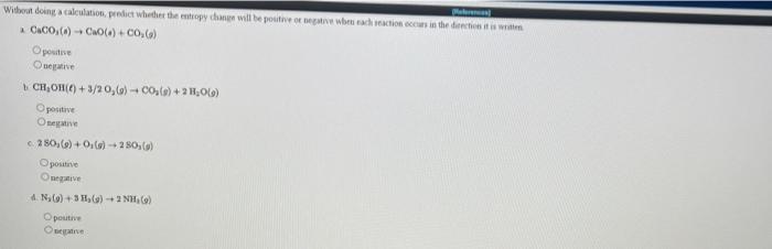 Solved Without doing a calculation, predict whether the | Chegg.com