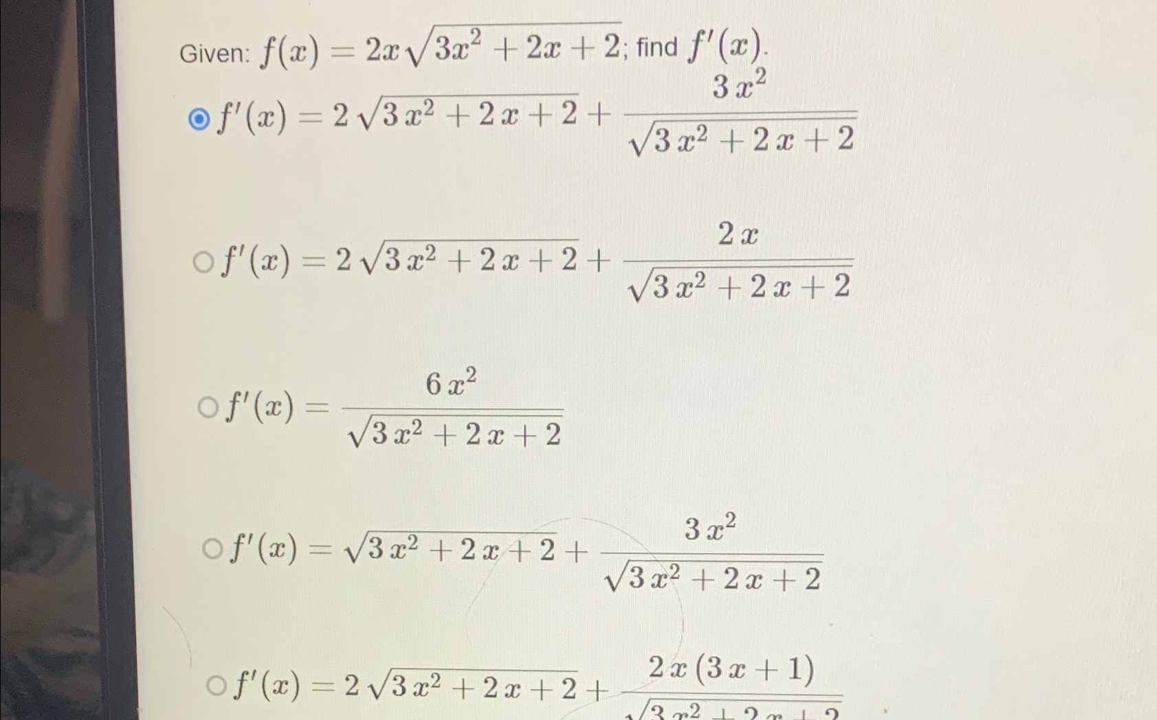 Solved Given: f(x)=2x3x2+2x+22; find | Chegg.com