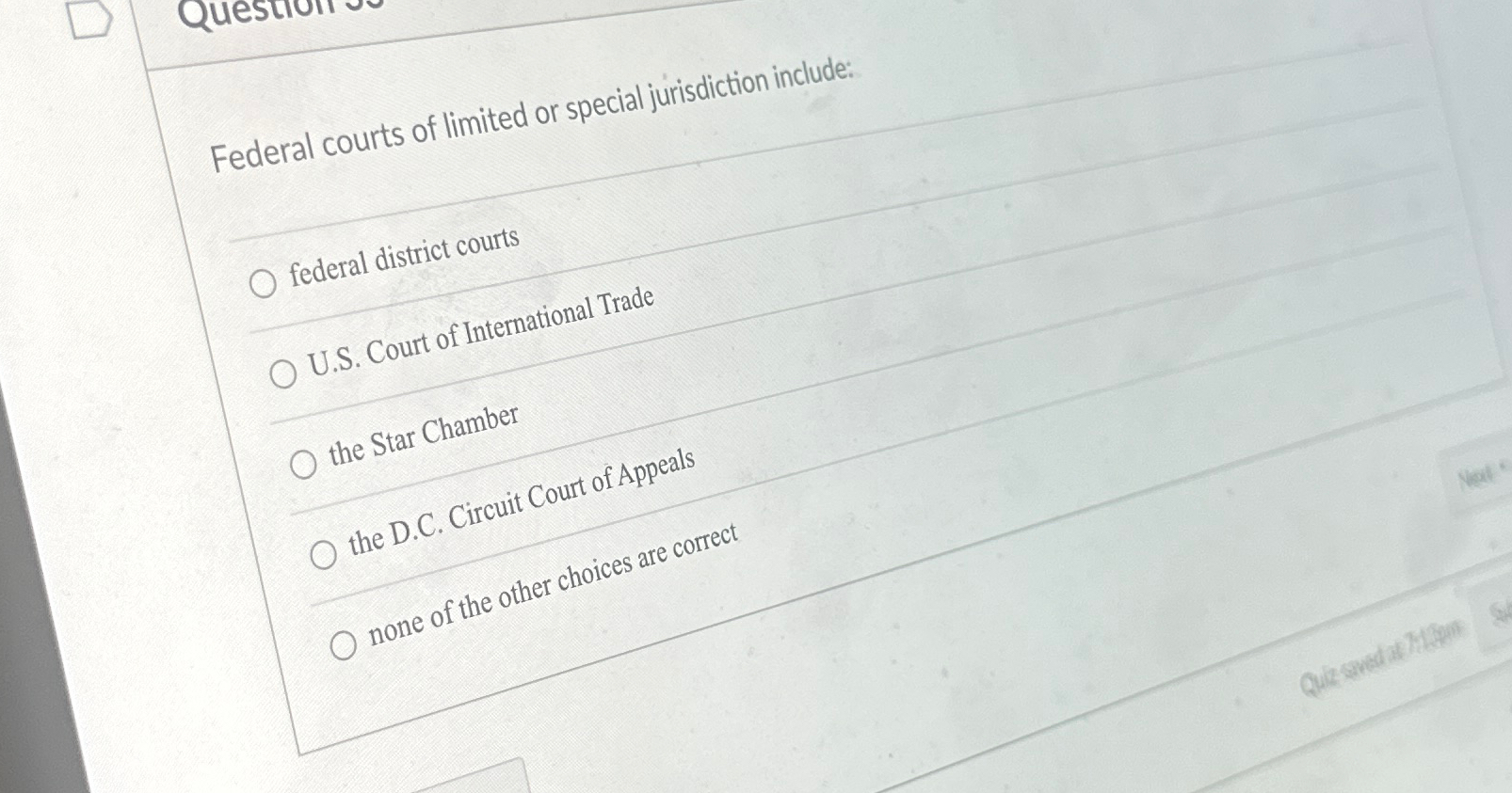 Solved Federal courts of limited or special jurisdiction | Chegg.com