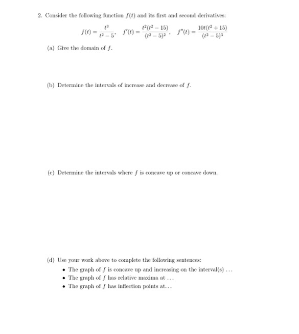 Solved Consider the following function f(t) ﻿and its first | Chegg.com