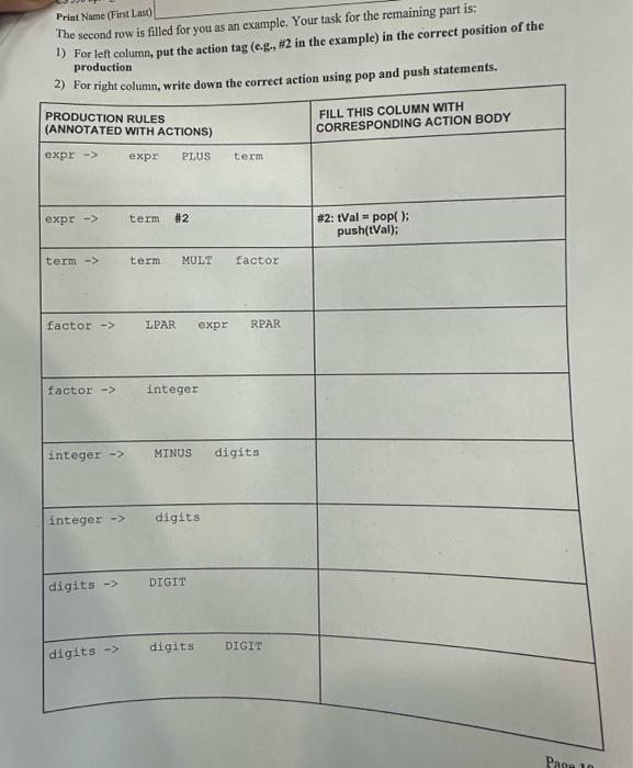 Solved Question 6 (10 points) Syntax Directed Translation | Chegg.com