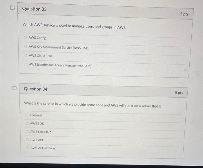 Solved Which AWS Cloud service helps in quick deployment of | Chegg.com