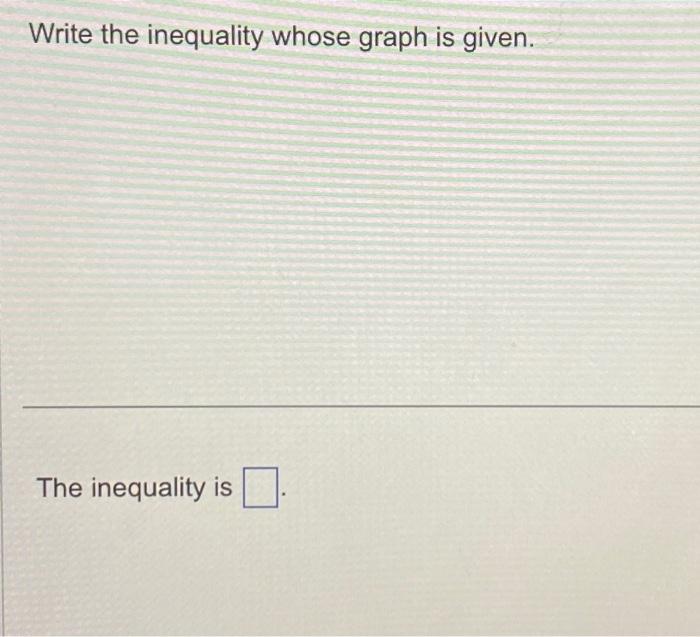 Solved OK Write the inequality whose graph is given. The | Chegg.com